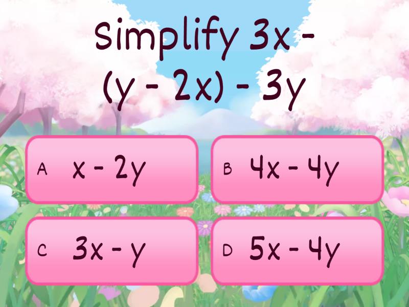.ALGEBRA: Expand and simplify expressions - Quiz