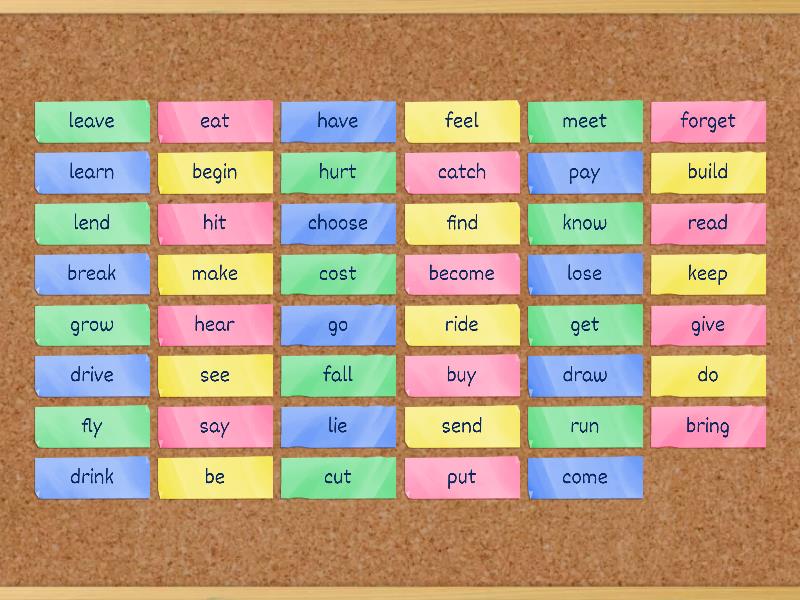 RM A2 irregular verbs (b - s) - Flip tiles