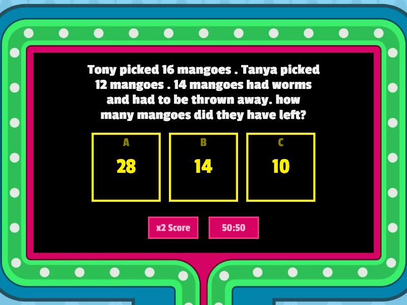 Josiah Practice 2 Step Addition and Subtraction Game - Gameshow quiz