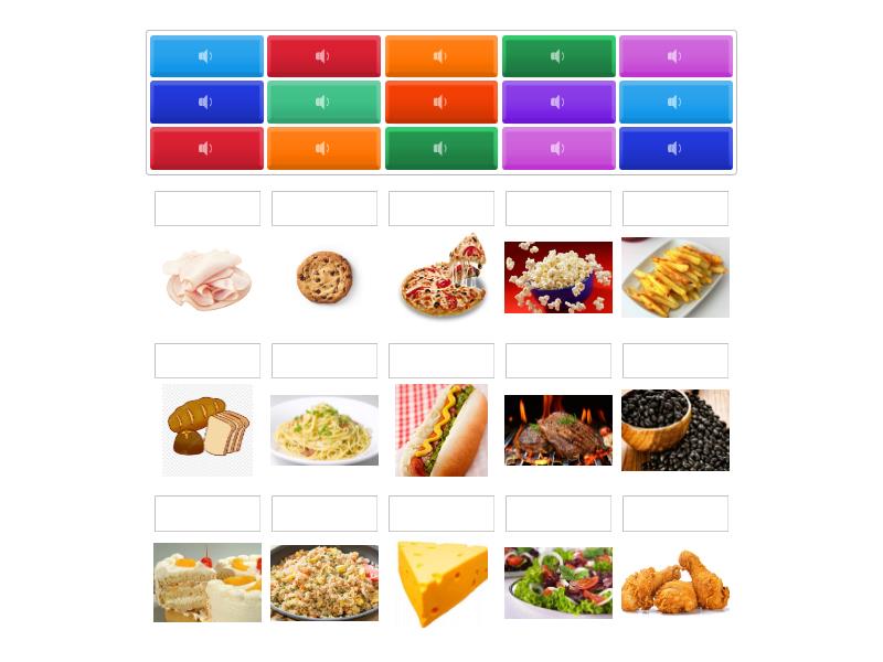 Comidas en Ingles - Match up