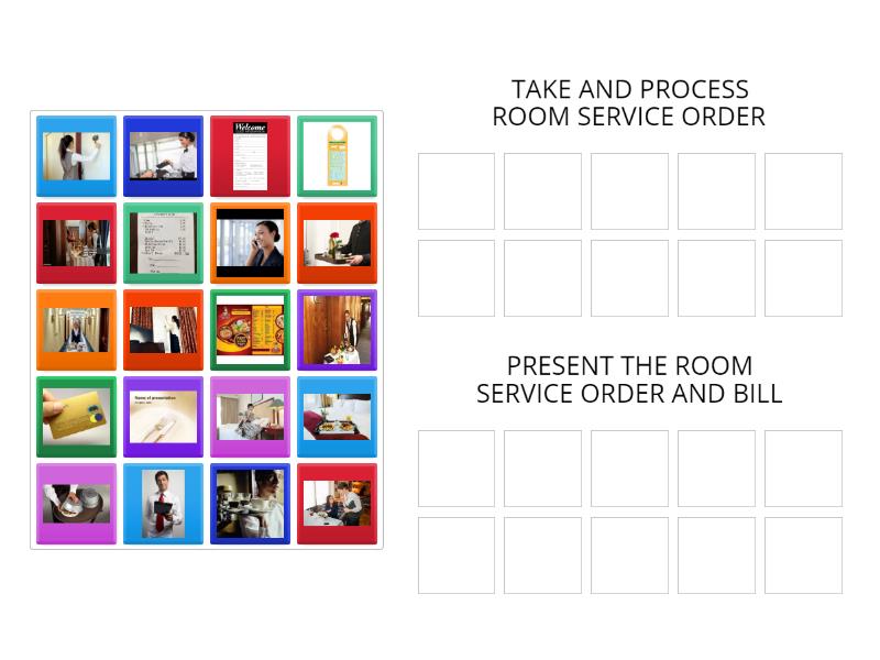 SELF ASSESSMENT ACTIVITY FOR ROOM SERVICE - Group sort