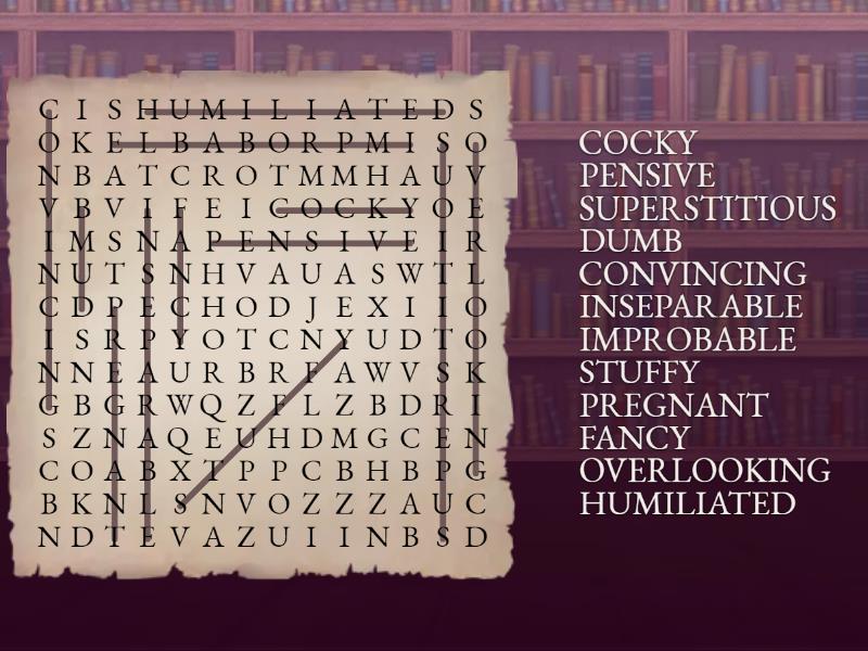 The Notebook film Part 1 ex. 4 - Wordsearch