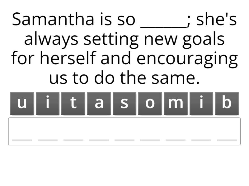 Personality vocabulary - Anagram