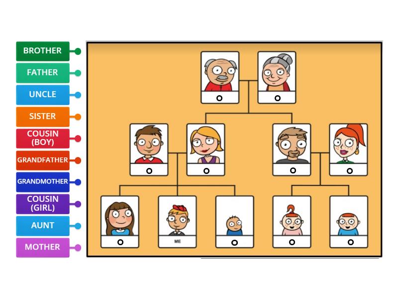 FAMILY TREE VOCAB - Labelled diagram
