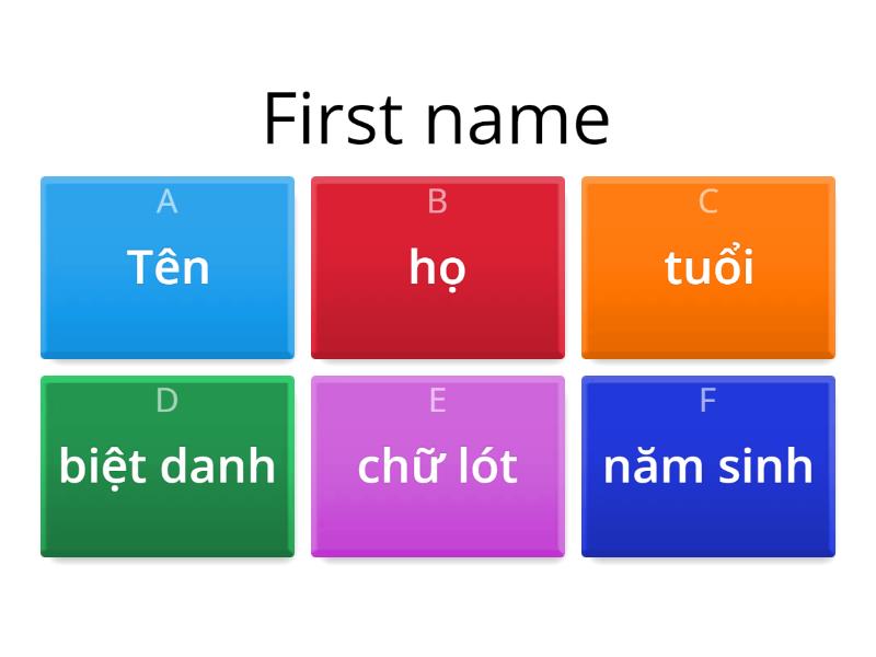 Unit 4 Introducing names - Quiz