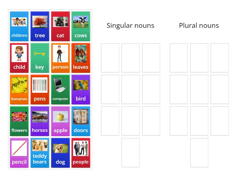Singular and plural nouns - Group sort