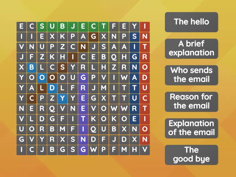 Email Structure - Wordsearch