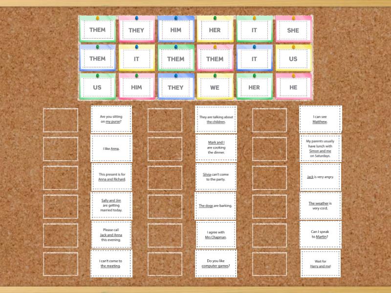 Object pronouns - Review - Match up