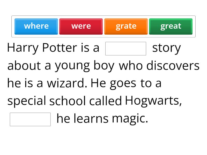 Harry Potter - Fill in the Blank - Complete the sentence