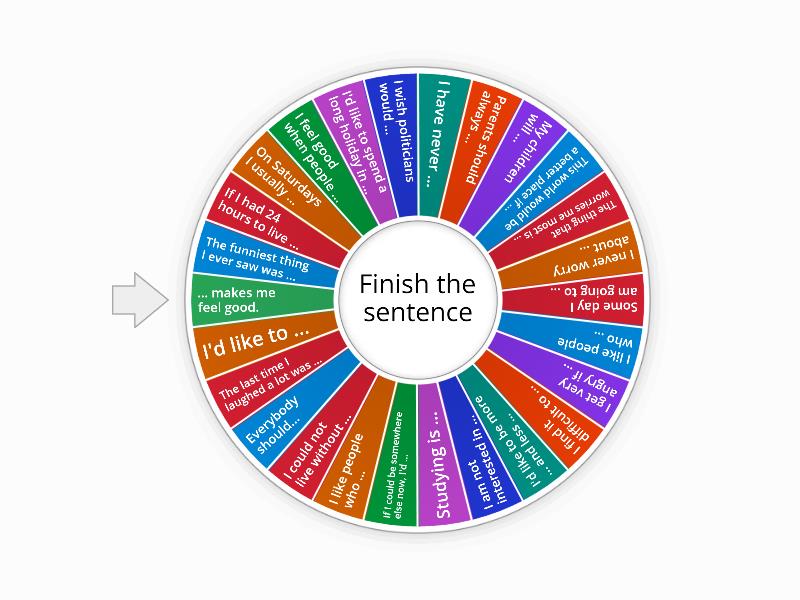 Finish the sentence (Warm up) - Spin the wheel