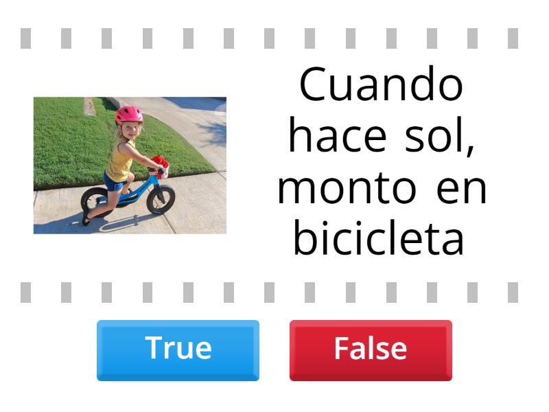 ¿Qué haces cuando llueve? - True or false