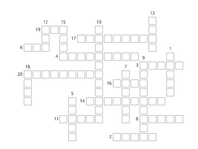 Adjectives - Crossword