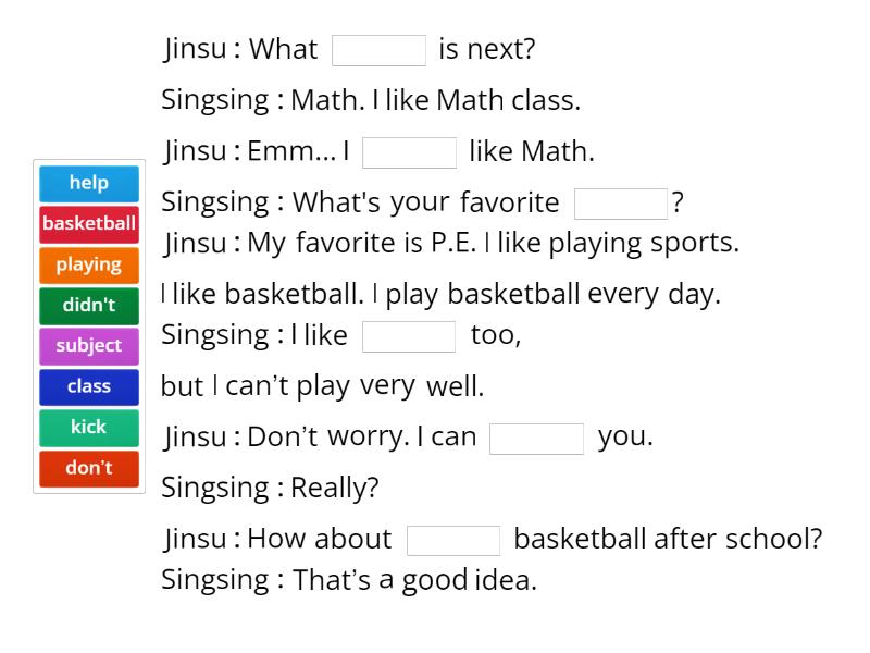 Dialogue Memorizing - Missing word