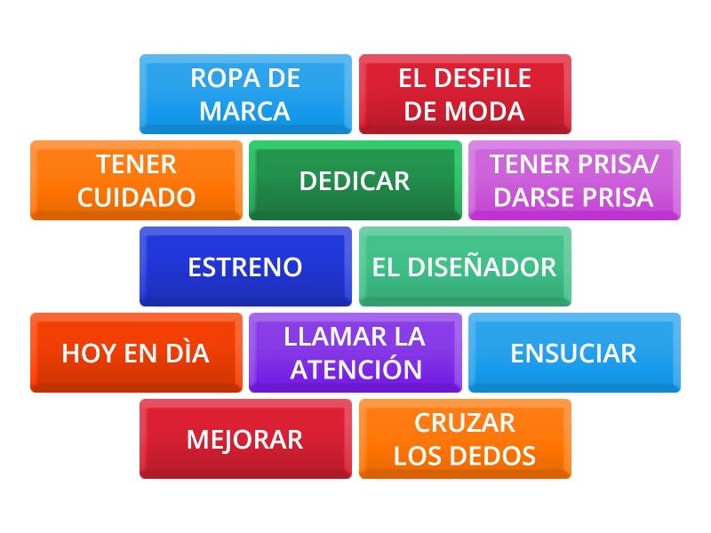 un desfile de moda- vocabulario - Flip tiles