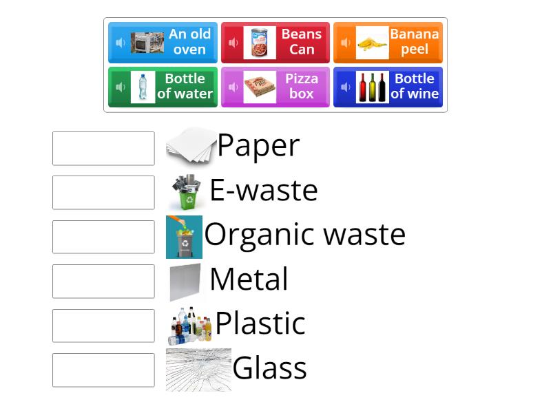 Recycling items - Match up
