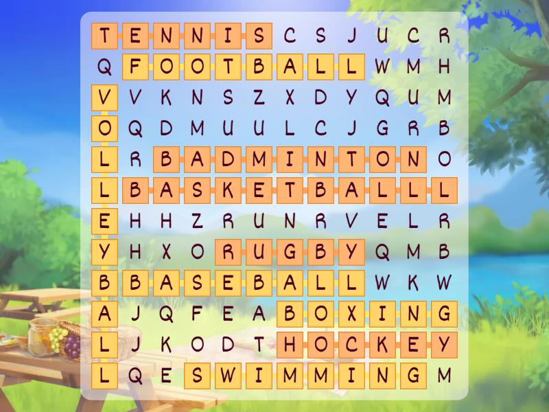 Sports - Wordsearch