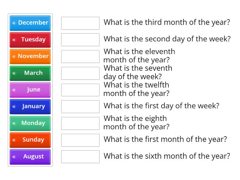 REVISION OF ORDINAL NUMBERS, MONTHS OF THE YEAR AND DAYS OF THE WEEK (1 ...