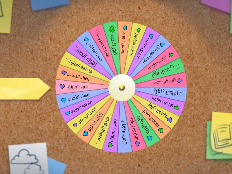 أسماء 101 - Spin the wheel