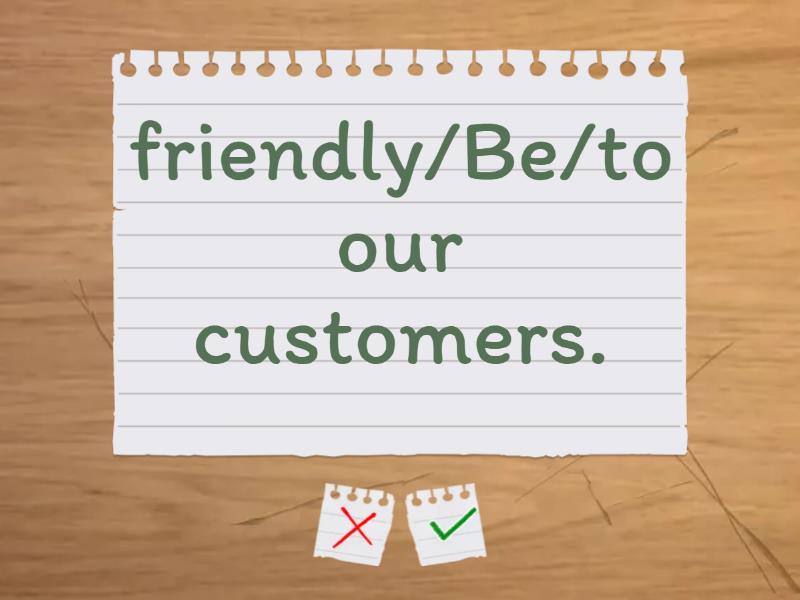 E2 instructions at work - Flash cards