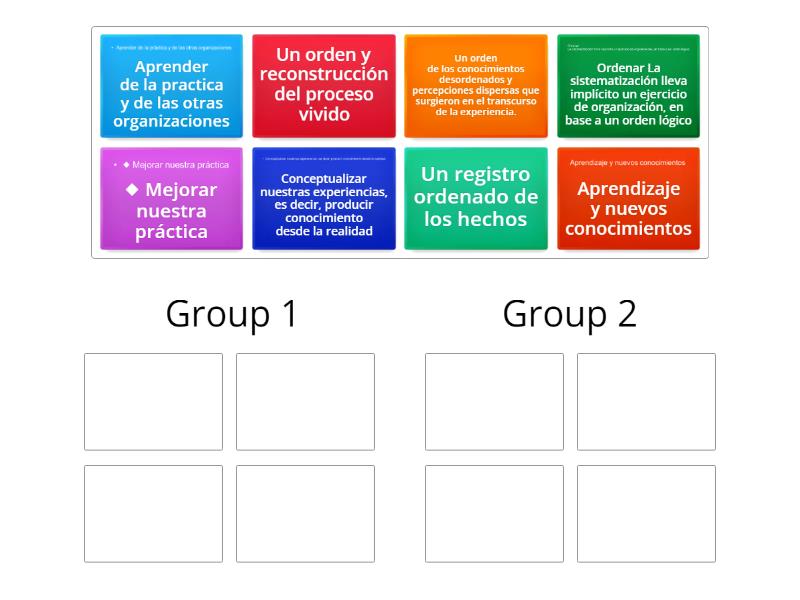 cuadro comparativo - Ordenar por grupo