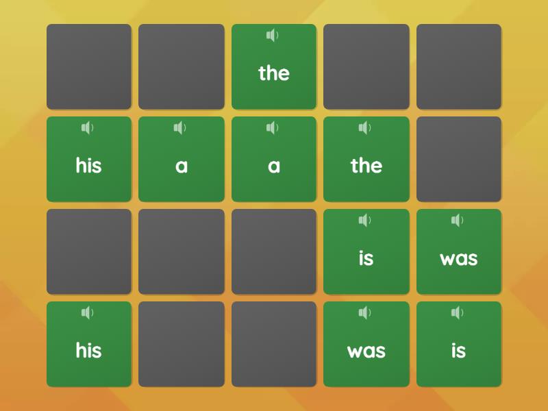 Tricky words Matching Game - Matching pairs