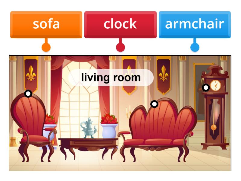 GESE Level 2 Lesson 22 Game 2 - furniture - Labelled diagram