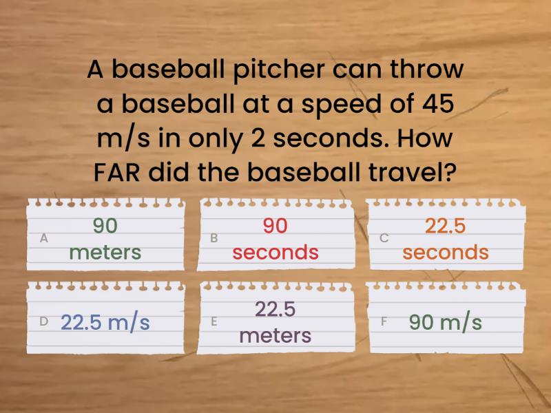 Calculating Speed PRACTICE - Quiz