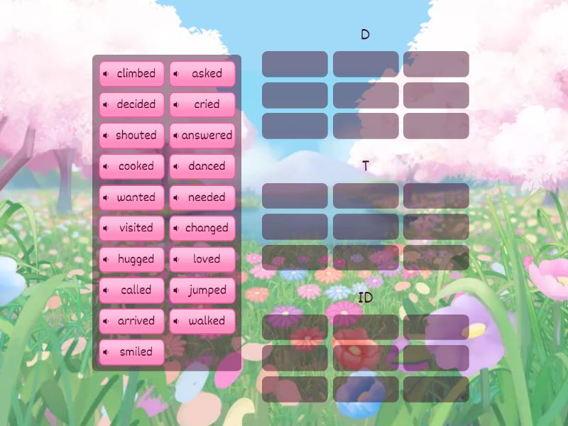 D / T / ID - past simple regular verbs - Group sort