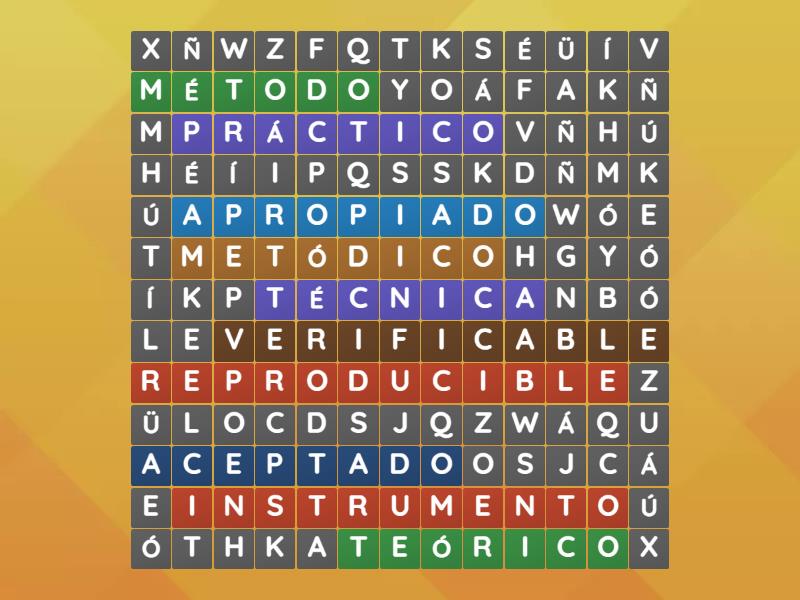 Método científico - Wordsearch
