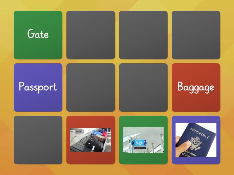 at the airport - Matching pairs