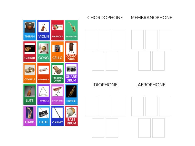 CLASSIFY MUSICAL INSTRUMENTS - Group sort CLASSIFY MUSICAL INSTRUMENTS - Group sort