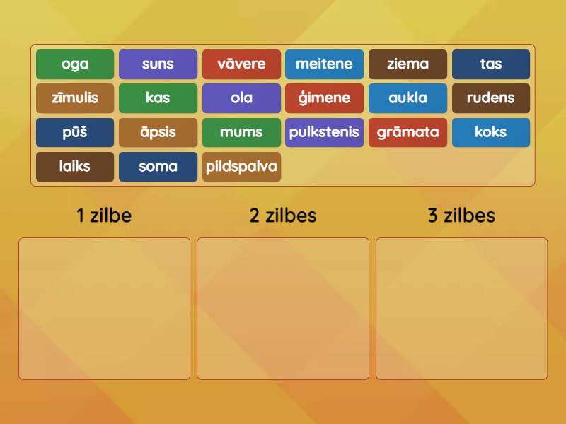 Cik zilbju vārdā? - Kārtošana grupās