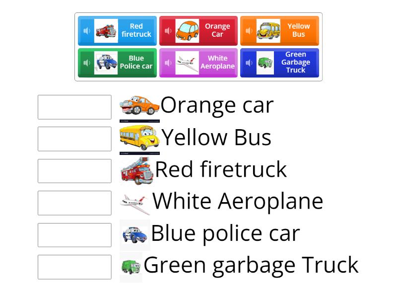 color of transportation - Match up
