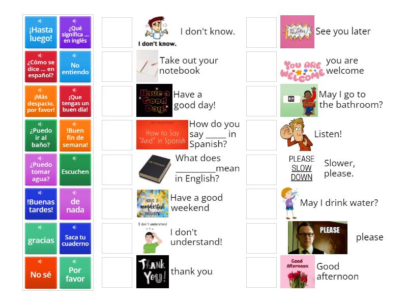 Survival Sentences - Match up