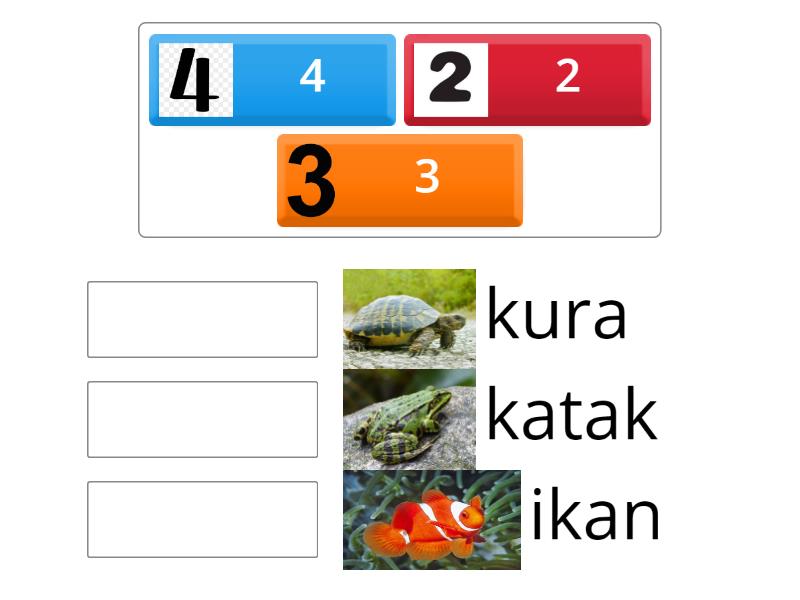 mengenal dan membilang objek berdasarkan nombor - Match up