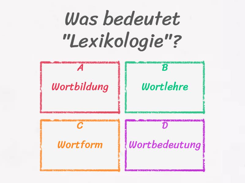 Lexikologie - Quiz