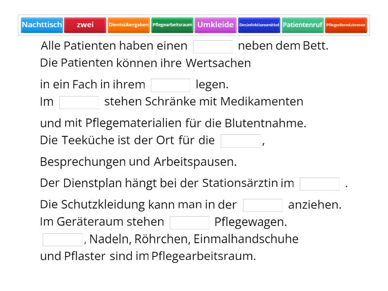Wichtige Begriffe - Complete the sentence