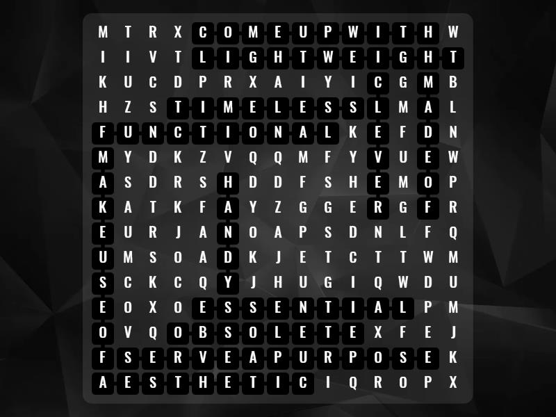 Everyday Objects - Wordsearch