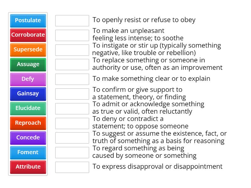 SAT Vocabulary Activity KatyaTutorSAT - Match up