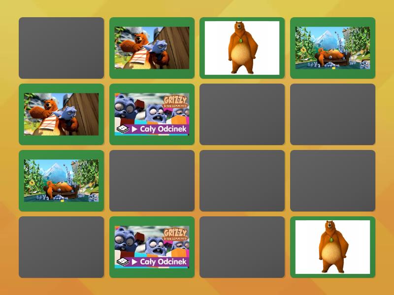 Grizzy i Lemingi memory - Matching pairs