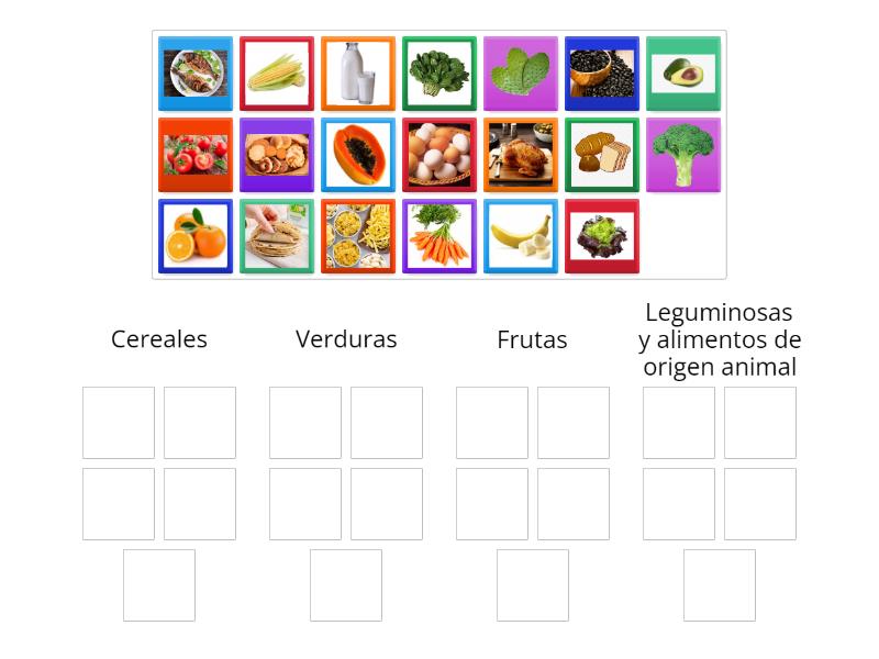 Educación cooperativa: El plato del bien comer - Group sort