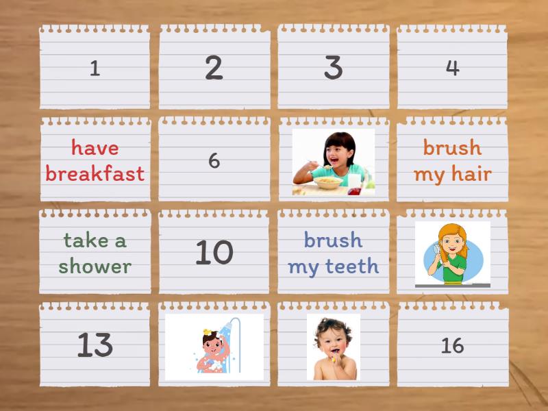 lesson_3_daily_routine - Matching pairs