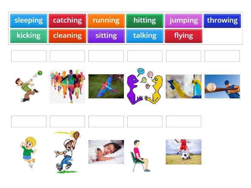 kid's box 2 unit 4 verbs - Match up