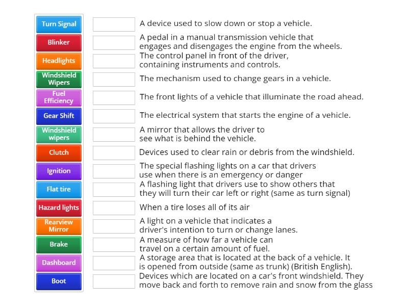 Car parts - Match up