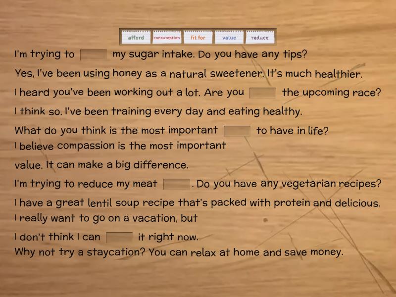 Focus 4 unit 4.4 extra from text - Missing word