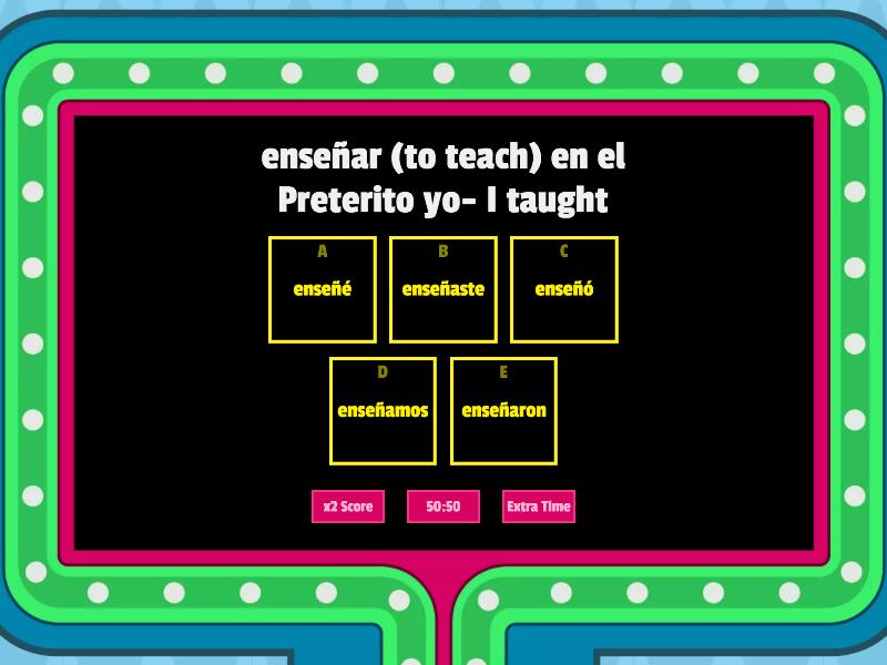 Regular Preterite Tense - Gameshow quiz