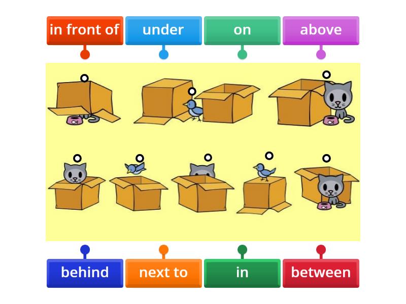 Kid's Box 3 Unit 1 - Prepositions of place (elementary) - Labelled diagram