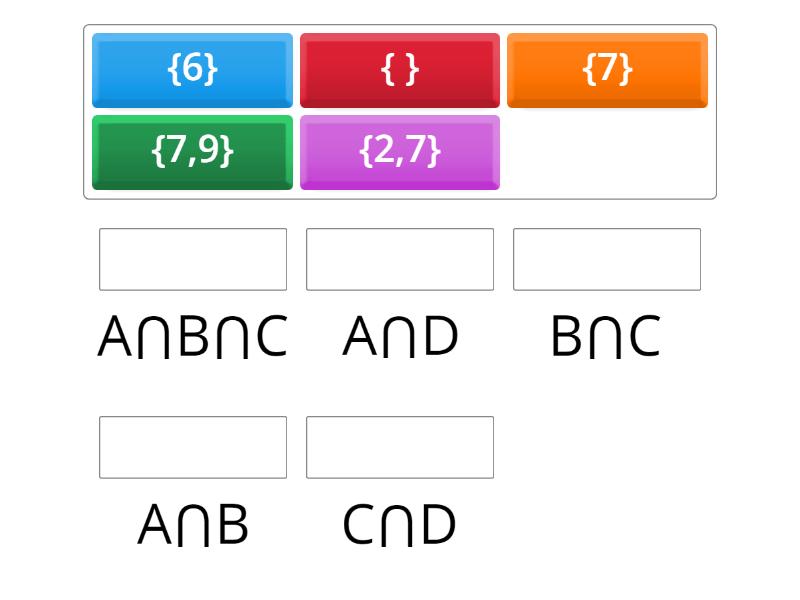 (อินเตอร์เซกชัน) จับคู่เซตให้ถูกต้อง U = {1,2,3,...,10} A = {1,2,3,4,5 ...