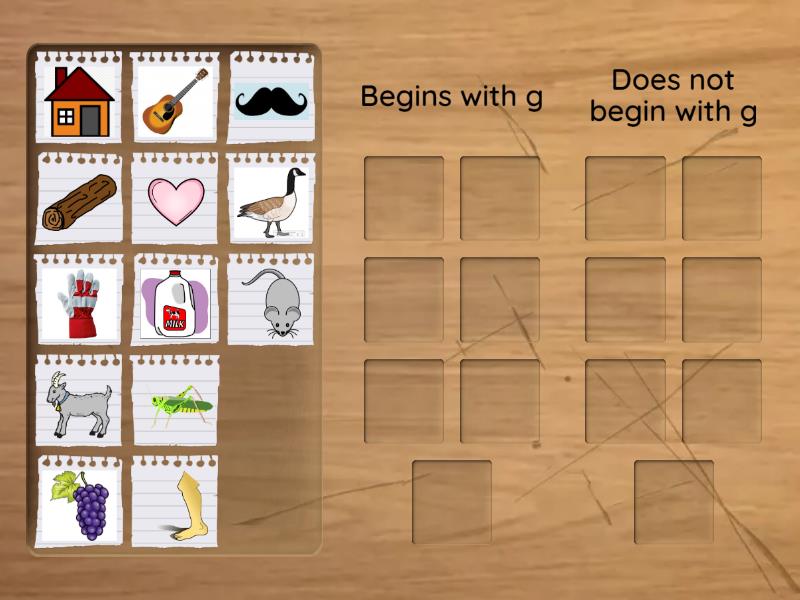 letter g - Group sort