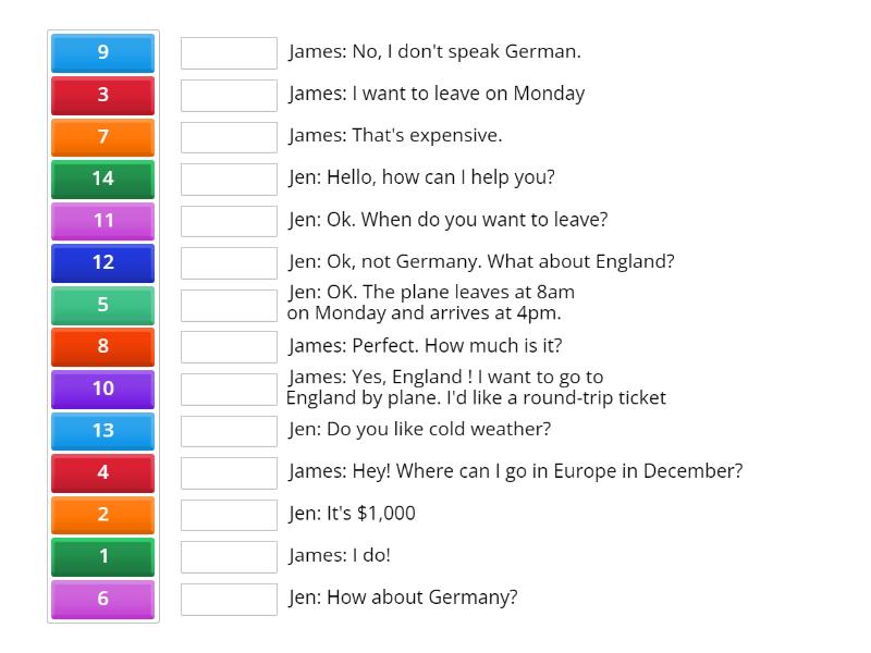 Order conversation - Match up